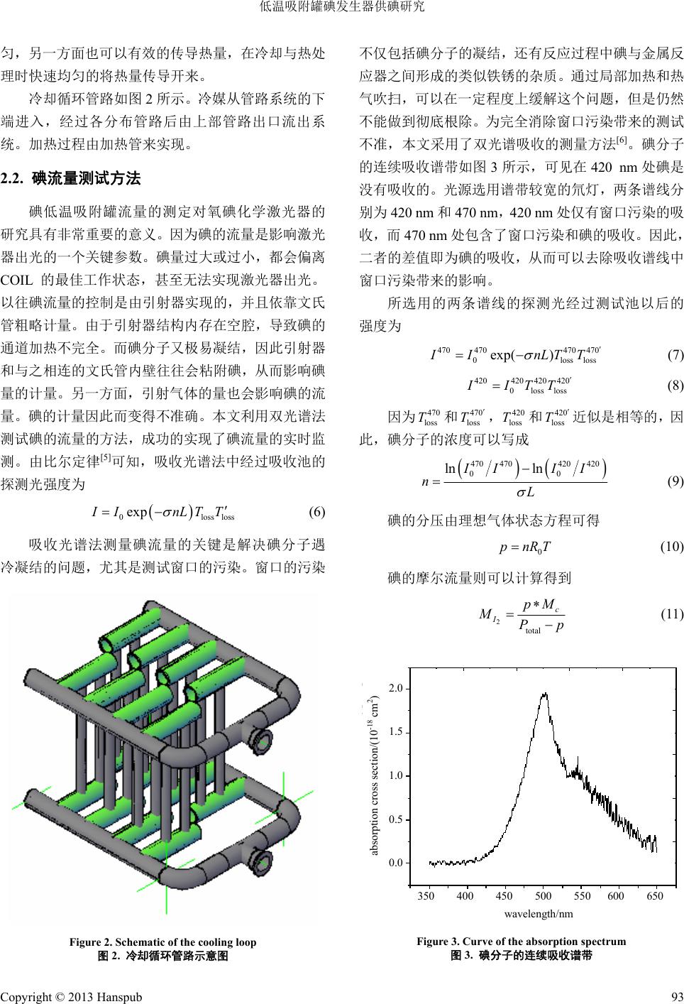 低温吸附罐碘发生器供碘研究 Research on Iodine Supply with Cryosorption Iodine Generator